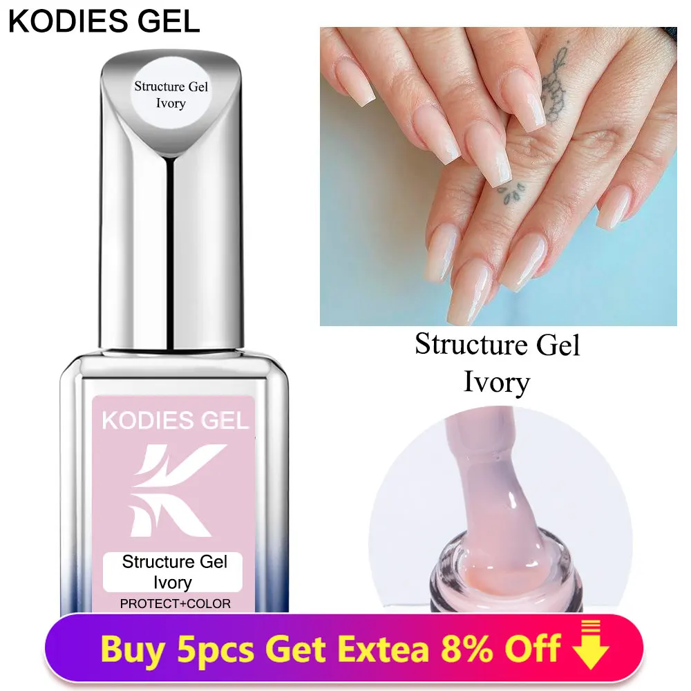 KODIES GEL Structure Gel Nail Polish 15ML French Manicure Ivory Pastel ...