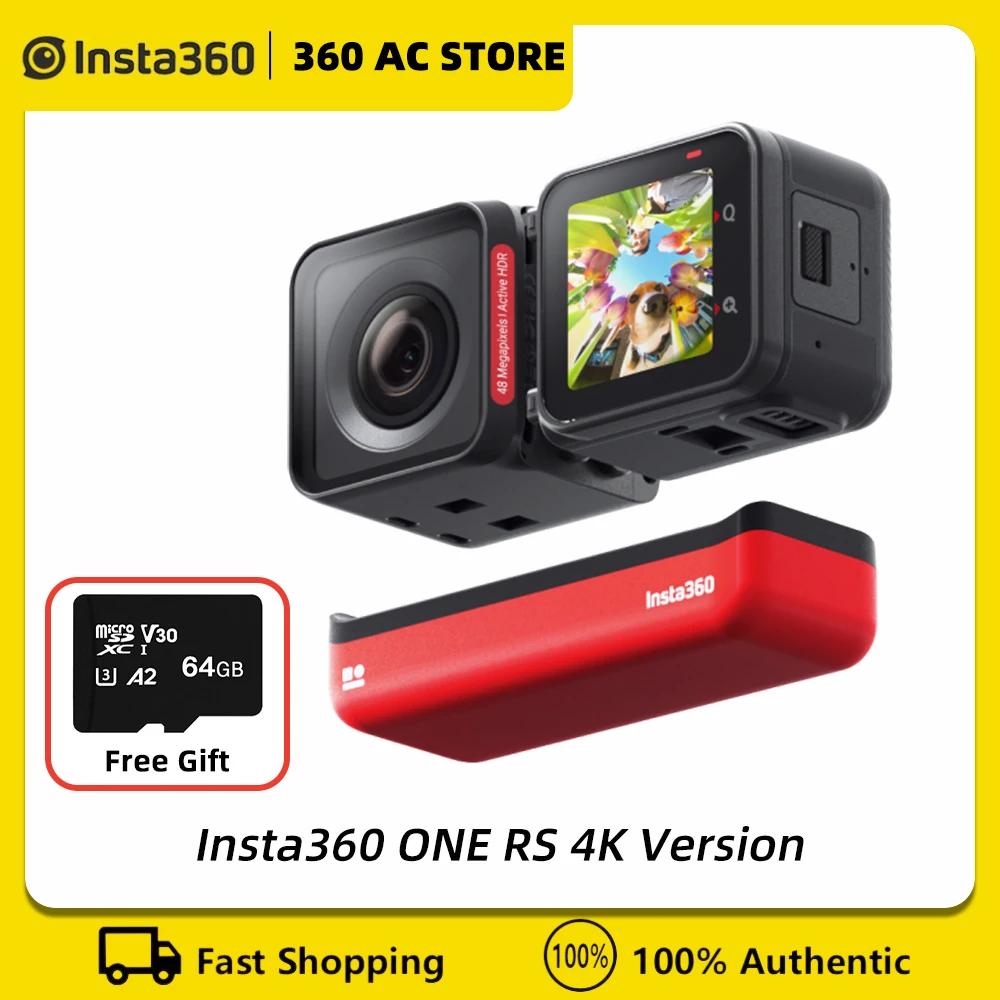 Original-Insta360-ONE-RS-4K-Sport-Action-Cameras-Free-gift-64GB-Memory ...