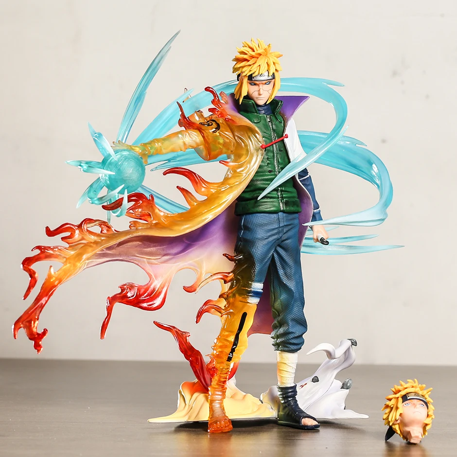 23cm Naruto Anime Action Figure Namikaze Minato Light Up Pvc Figurine ...