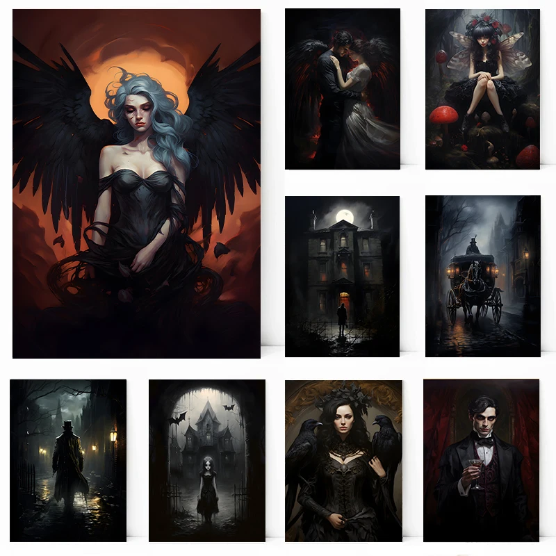 Vintage-Gothic-Gift-Autumn-Goth-Dark-Academia-Posters-Printing-Decor ...