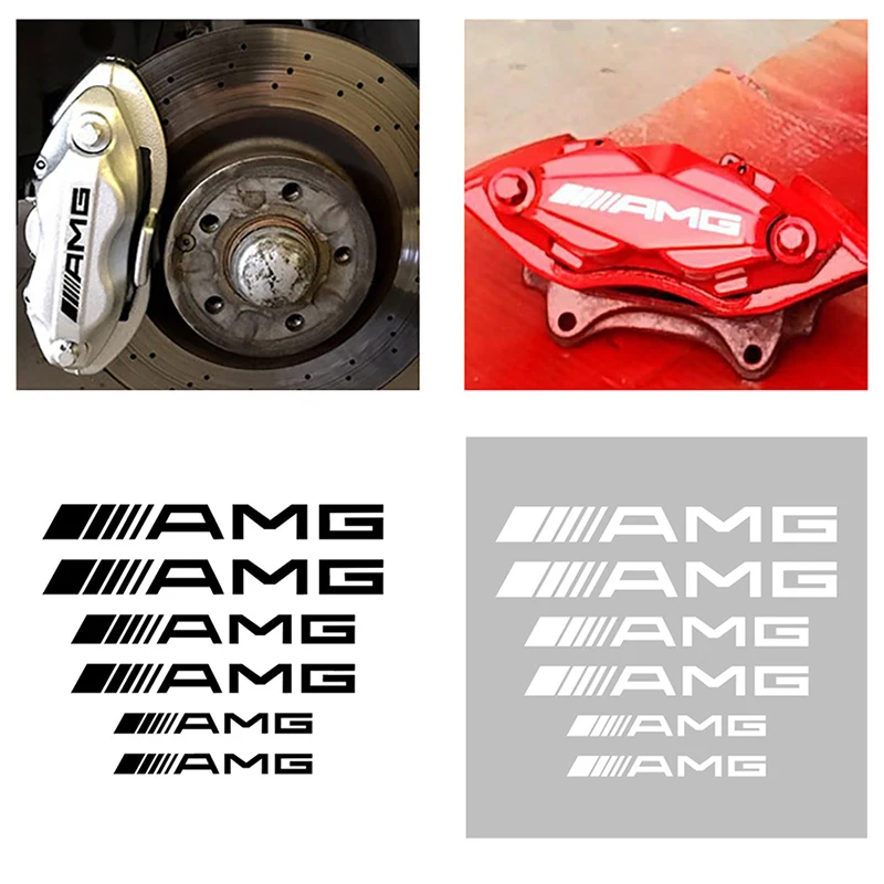 6 PCS Vinyl Car Decal Stickers for Mercedes AMG Brake Calipers Waterproof