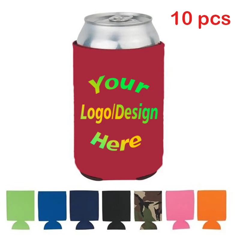 10pcs Custom Logo Foam Can Cooler Camo Can Grip Beer Can Handle Storage ...