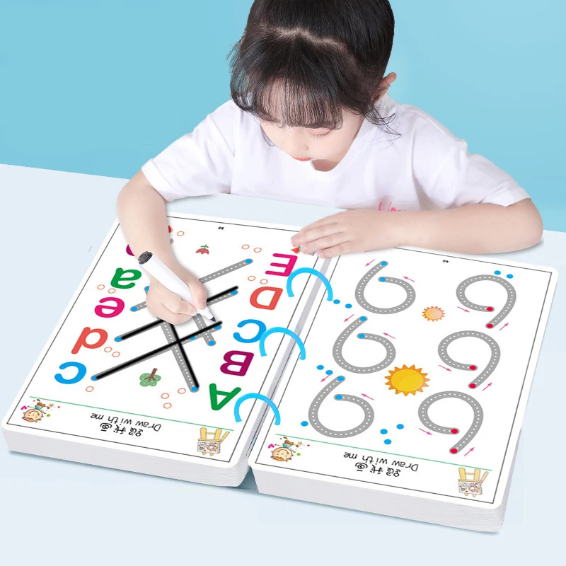 Kids-Pen-Control-Training-Game-Book-with-Pen-Reuse-Montessori-Drawing ...