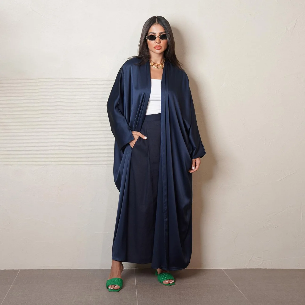 Robe-Cardigan-Abaya-Long-Dress-Satin-Fashion-Party-Evening-Women-Muslim ...