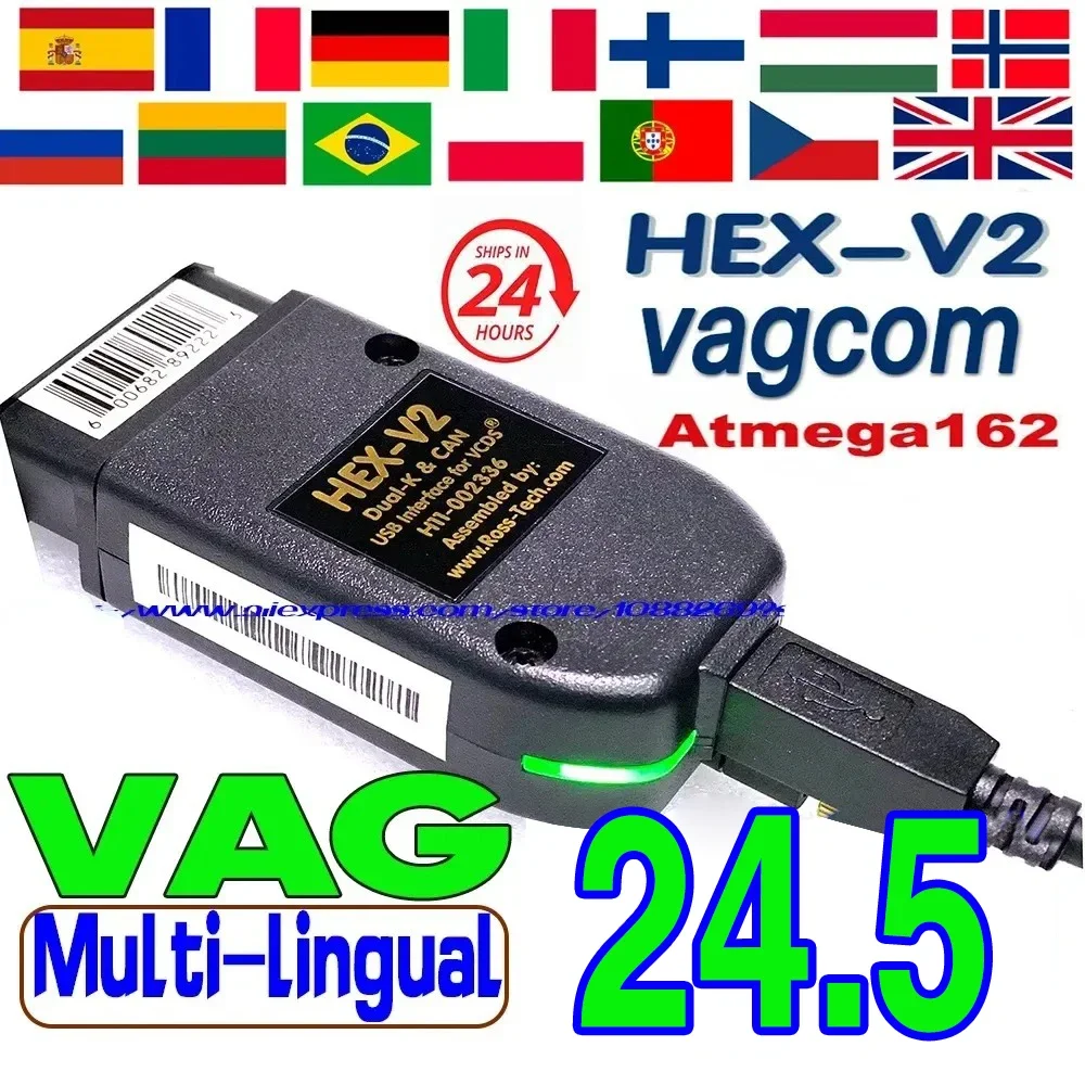 2024-VCDS-VAGCOM-Interface-VCDSCAN-HEX-V2-Update-24-5-FOR-VW-For-AUDI ...
