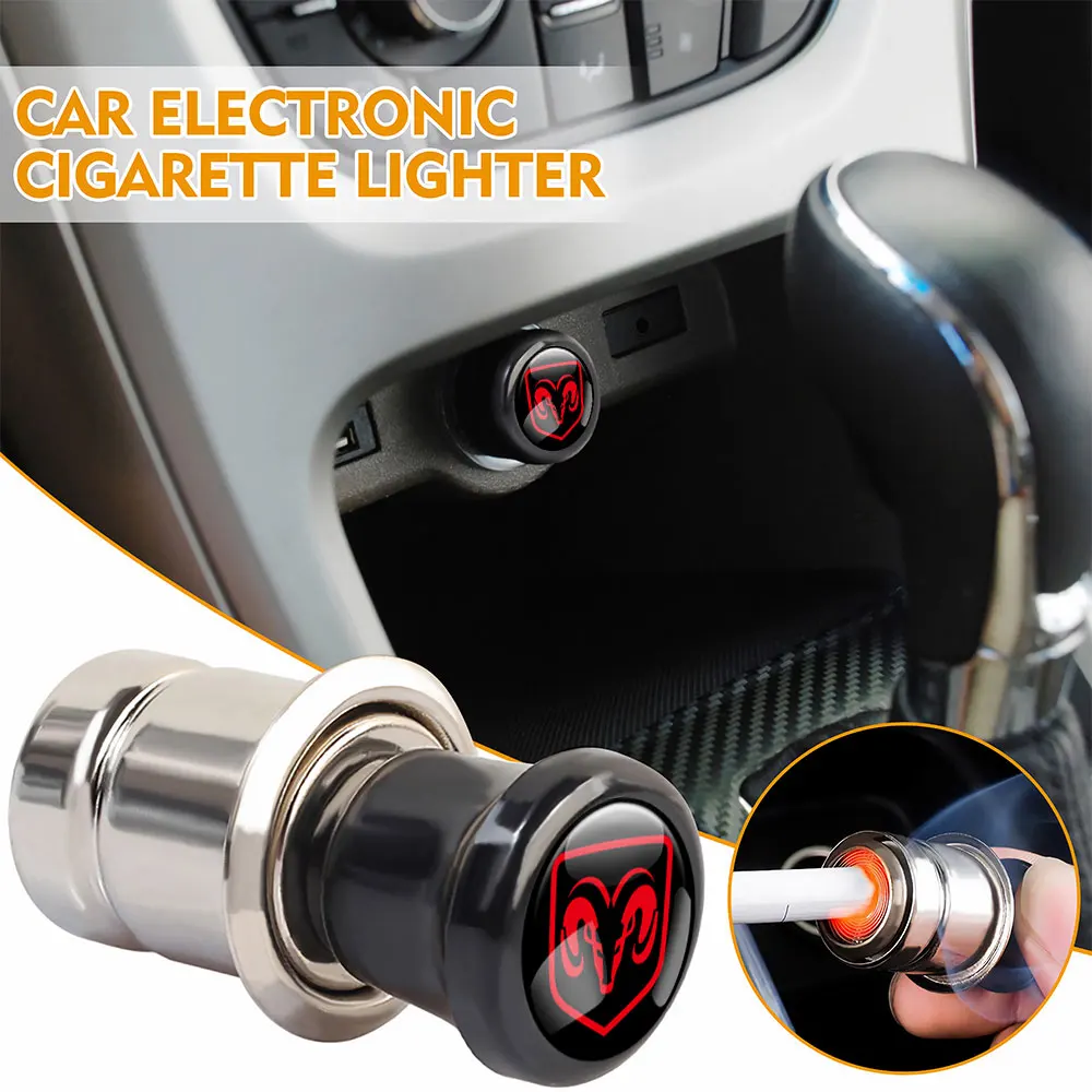 12V Logo Car Interior Cigarette Lighter Badge Accessories For Dodge ...