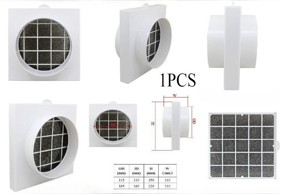 1PCS Pipeline duct air filter inline ducting box ventilation for tube ...