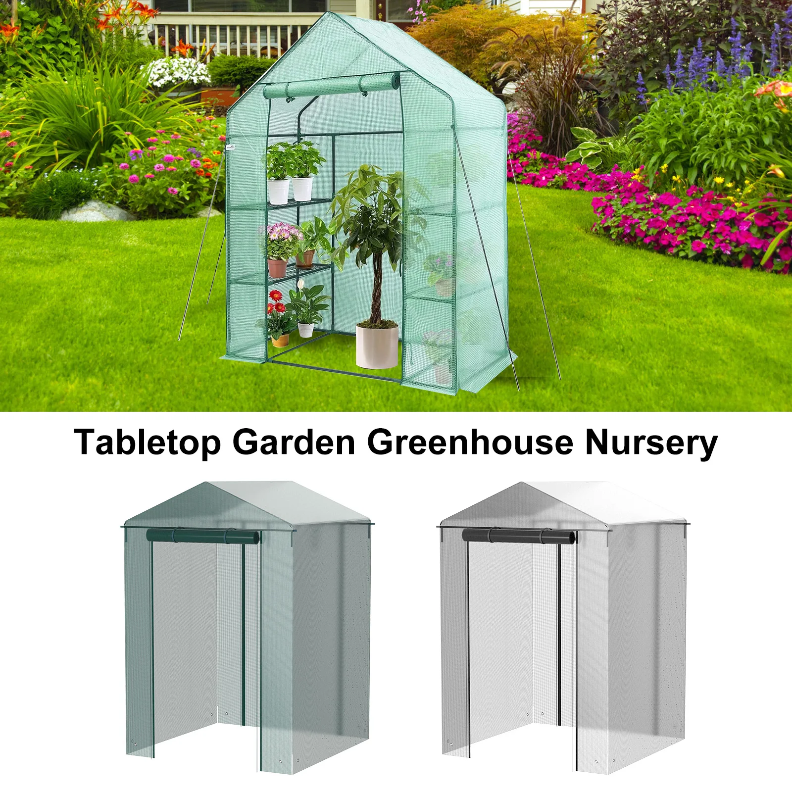 Greenhouse-Cover-Walk-in-Greenhouse-Galvanized-Frame-Waterproof-Cover ...