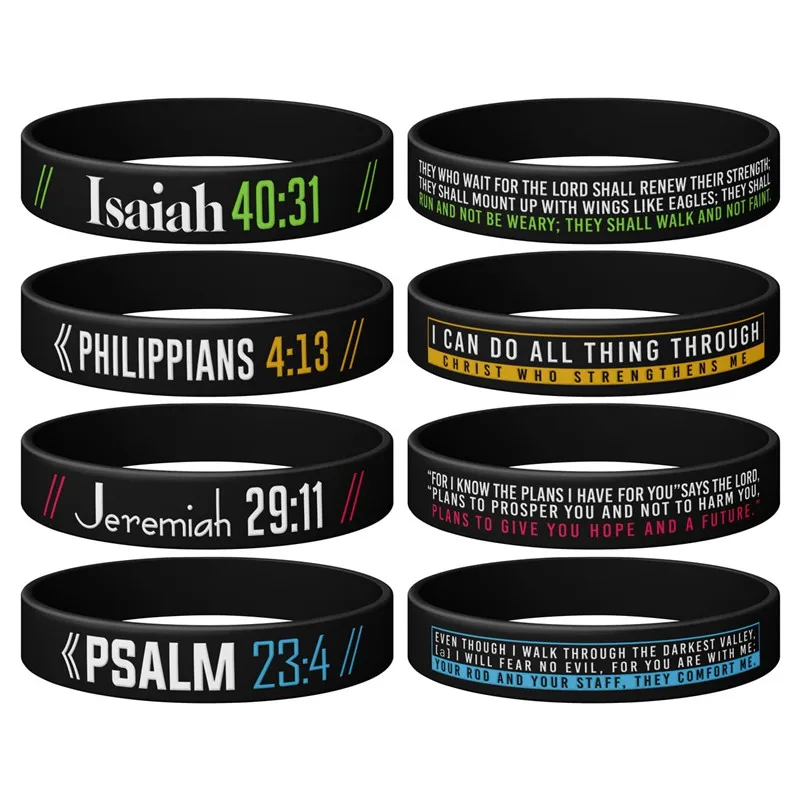 Pulseras-de-silicona-de-psalm-philippians-jeremiah-isaiah-vers-culo-de ...