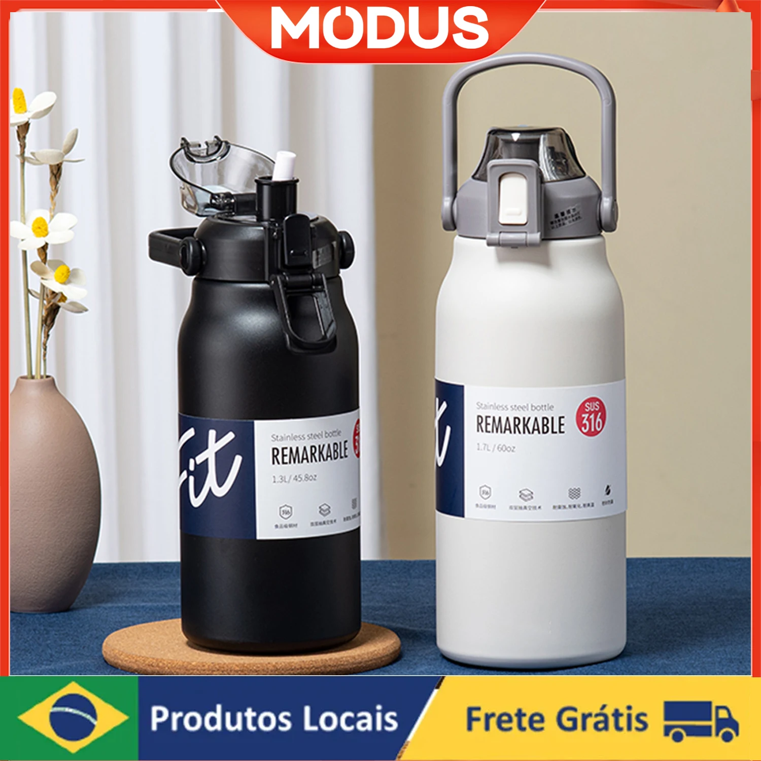 MODUS-Grande-Capacidade-Straw-Thermos-Cup-Garrafa-De-gua-De-A-o-Inoxid ...