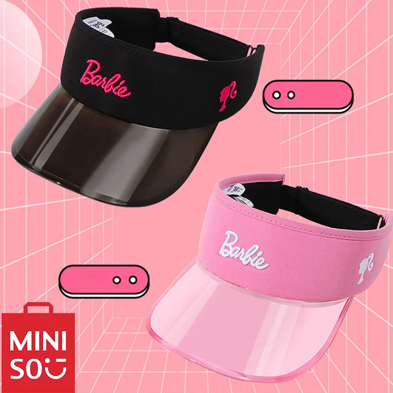 MINISO-Cute-Barbie-Fashion-Sun-Hats-Kawaii-Pink-Girl-Heart-Summer ...
