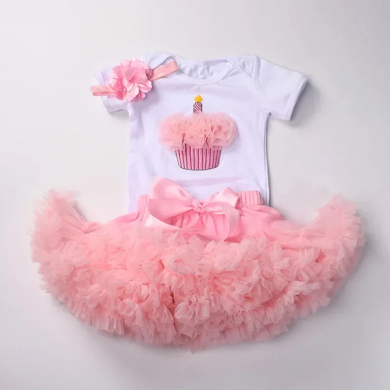 Baby Girl Tutu Dress Sets My 1st Birthday Toddler Romper Tops + Tulle ...