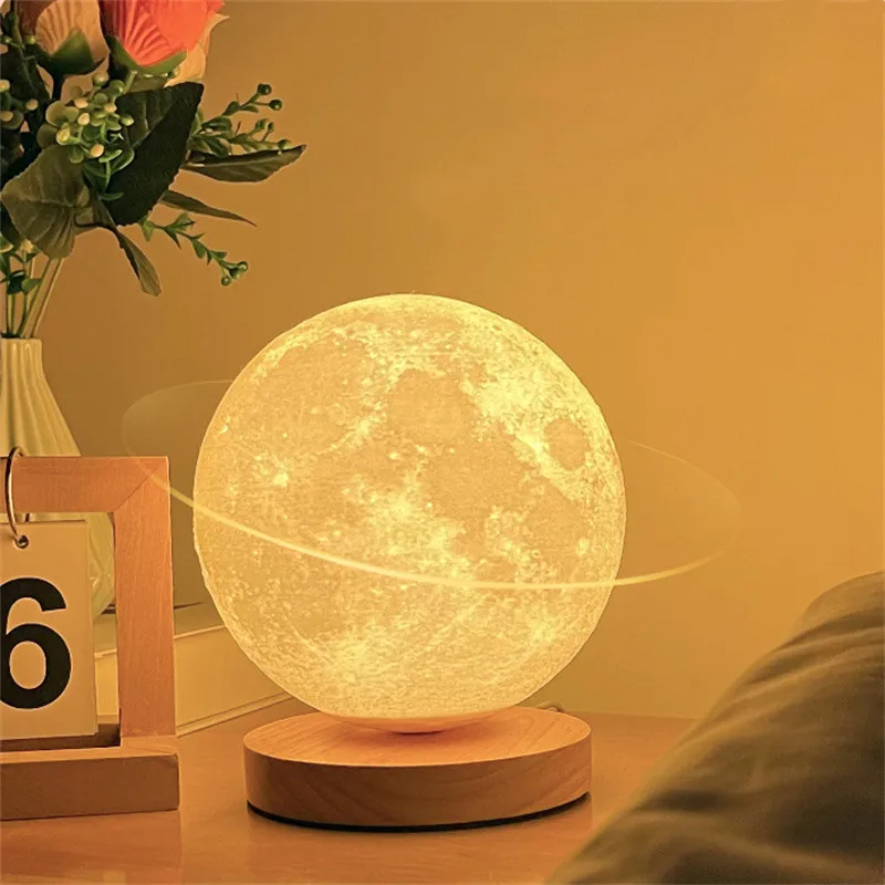 360-Rotation-Moon-Night-Light-3D-Atmosphere-Bedside-Table-Lamp-Remote ...
