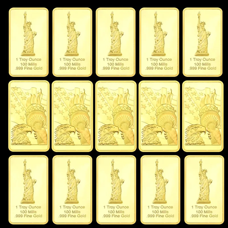 1~20pcs 1oz Gold Bar One Troy Ounce 100 Mills 999 Fine Gold/Silver ...