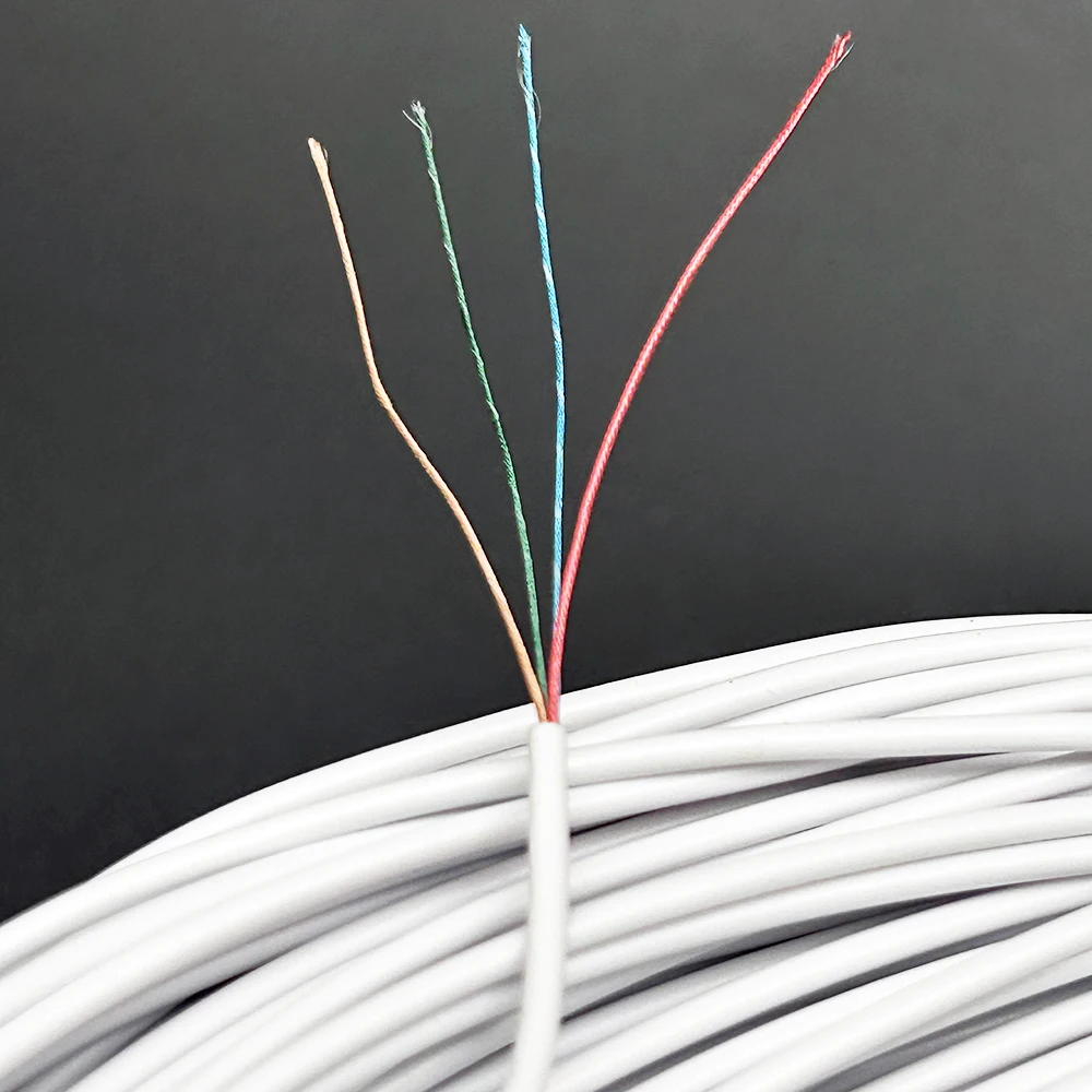 4-core Welding Microphone Speaker Cable Super Soft PVC White Black ...