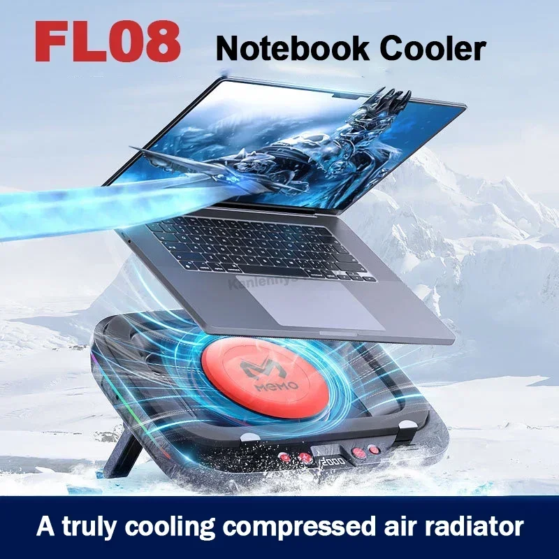 FL08 Laptop Cooler Strong Wind Cooling Stand Base Adjustable Powerful ...