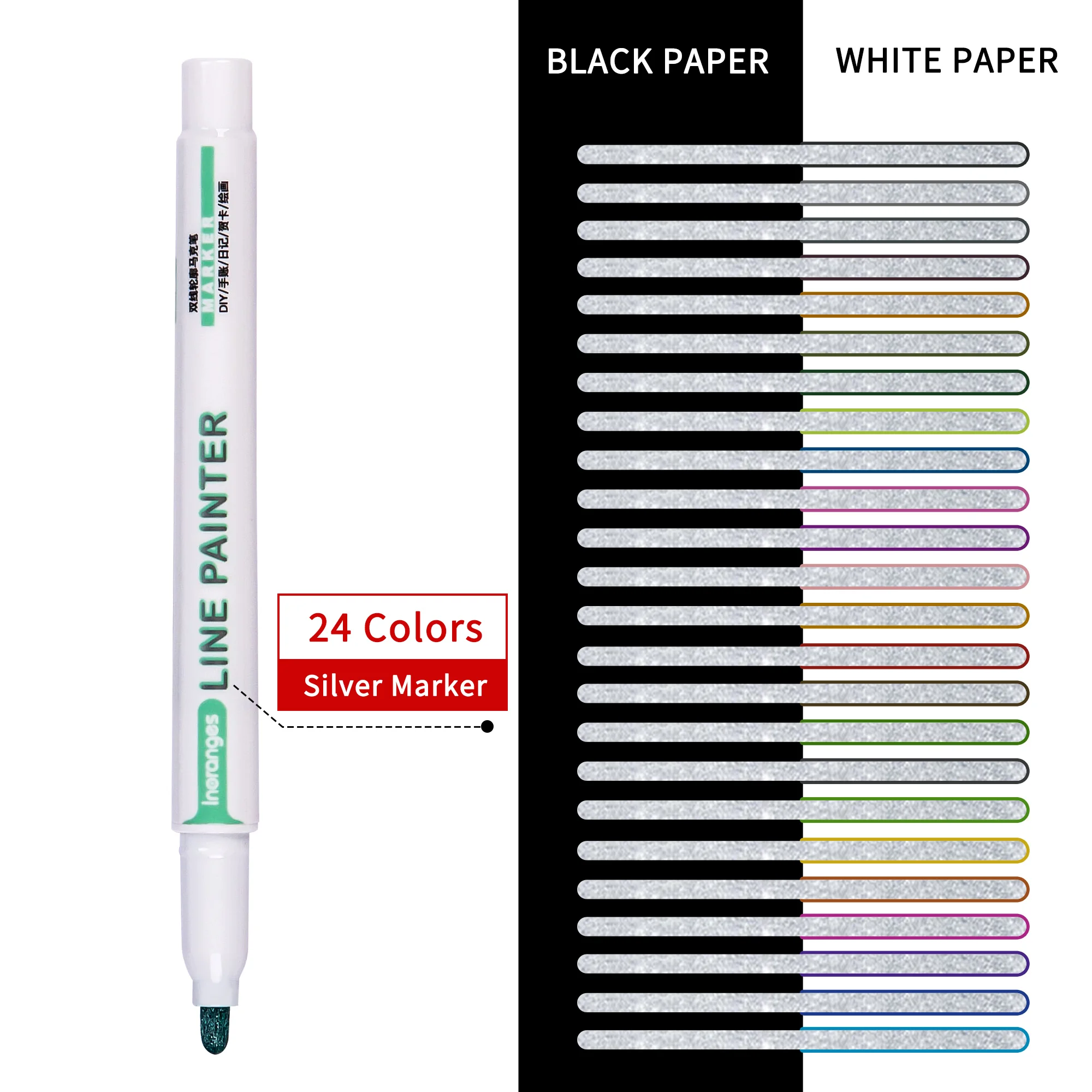 8-9-12-24-Highlighter-Color-Double-Line-Contour-Pens-Contour-Marker ...