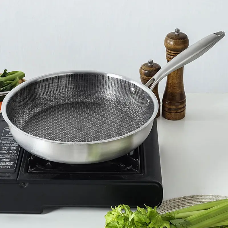 26CM-Non-Stick-Stainless-Steel-Frying-Pan-Nonstick-Honeycomb-Fry-Pan ...
