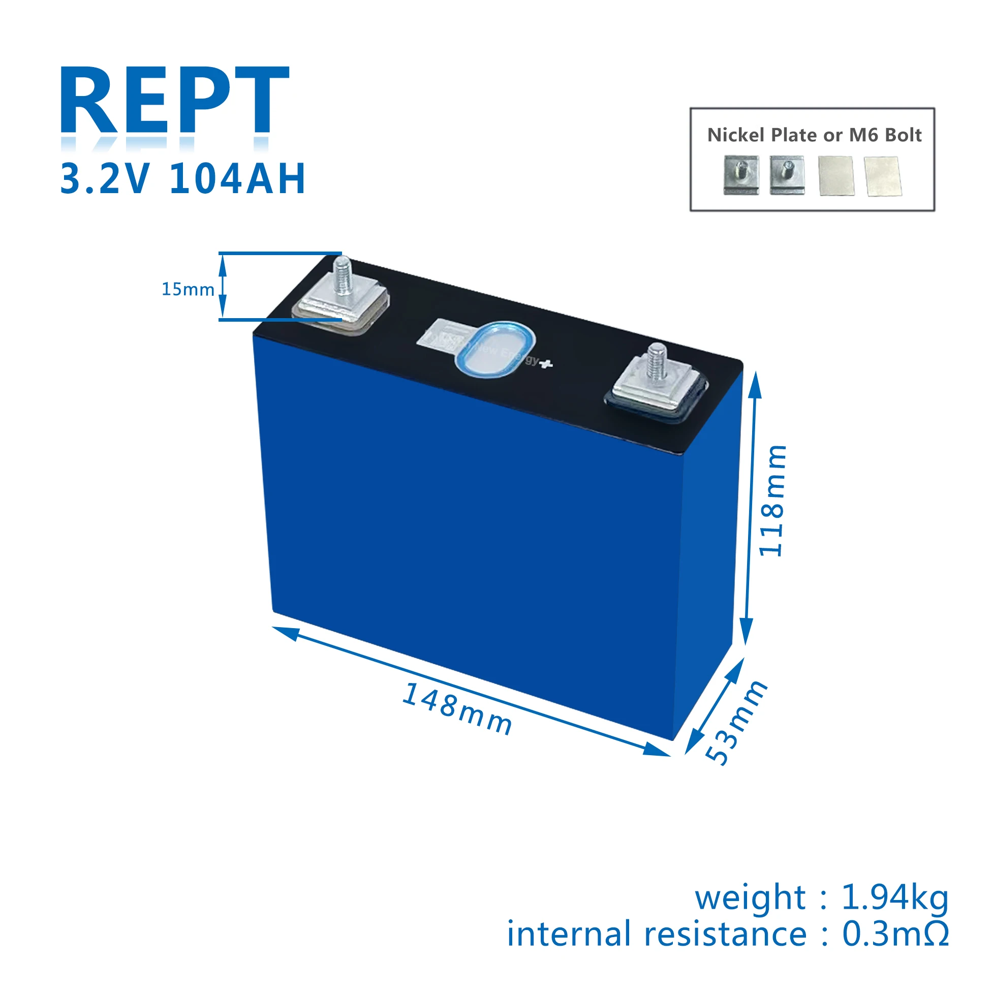 Brand-New-4pcs-Rept-3-2v-104Ah-Lifepo4-Battery-Cells-Rechargeable ...