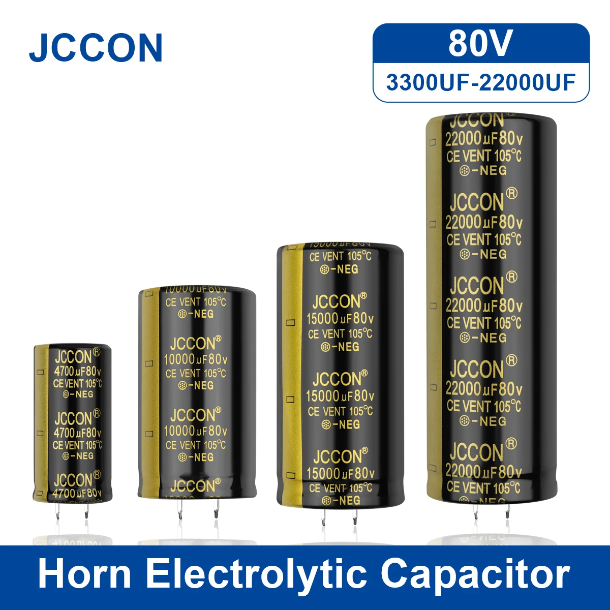 2pcs Jccon Audio Electrolytic Capacitor 80v 3300uf 4700uf 6800uf 10000uf For Audio Hifi ...