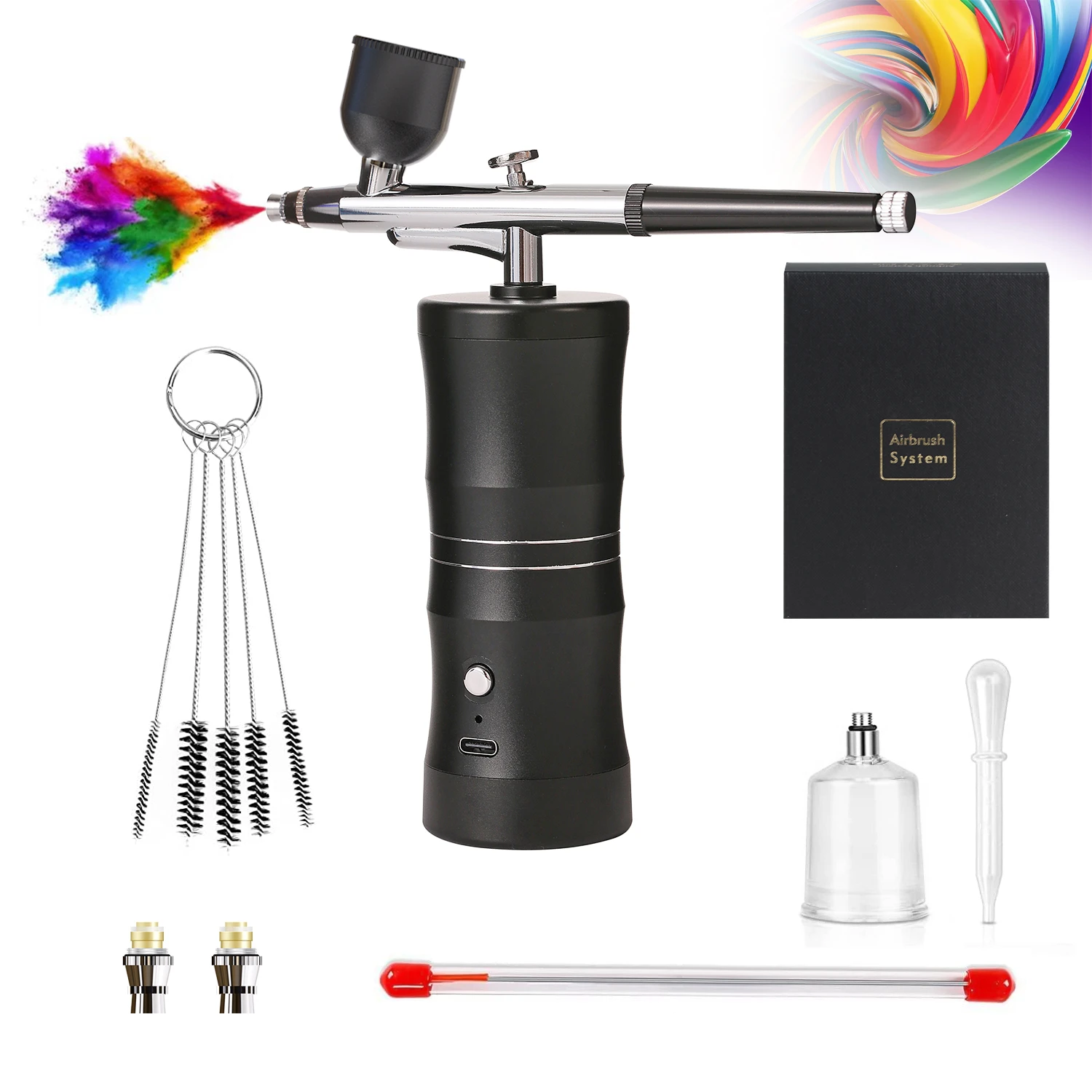 Airbrush For Nail Oxygen Injector Mini Air Compressor Kit Air-Brush ...