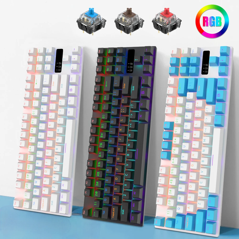 CASEPOKE-87-Keys-Gaming-Keyboard-with-Blue-Switch-Red-Switch-Brown ...