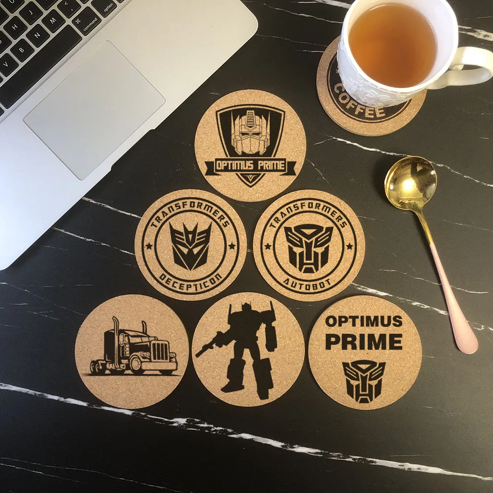 Fashion-Round-Cork-Coaster-Engraved-Transformers-Coffee-Mug-Drinks ...