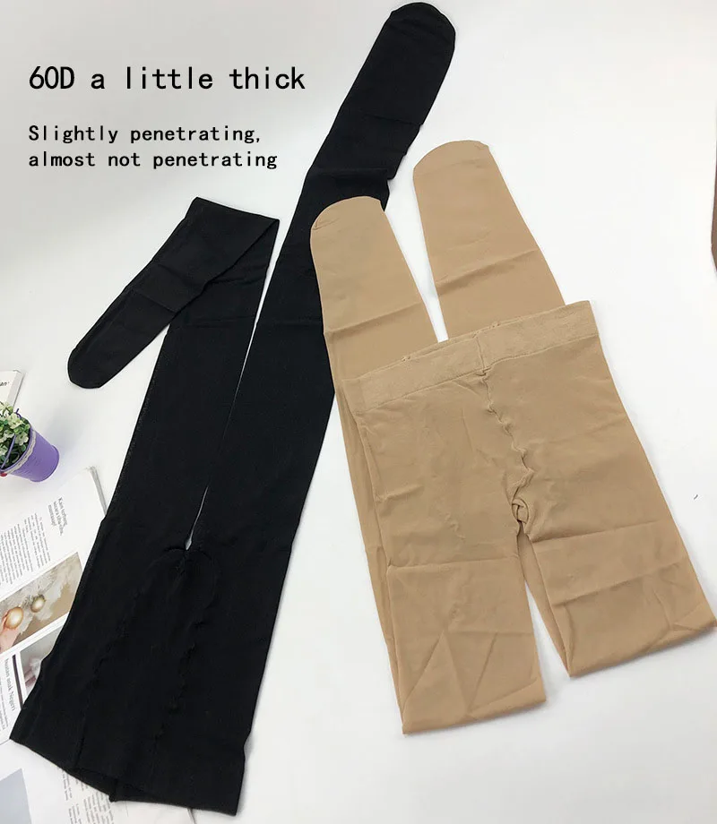 Collant,bas noirs en soie pour femmes, 6 épaisseurs, collants d'été ...