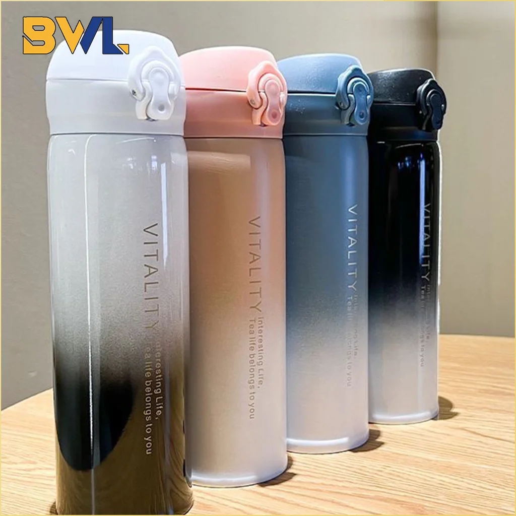 Gradient Color 304 Stainless Steel Thermal Bottle with Flip Lid ...