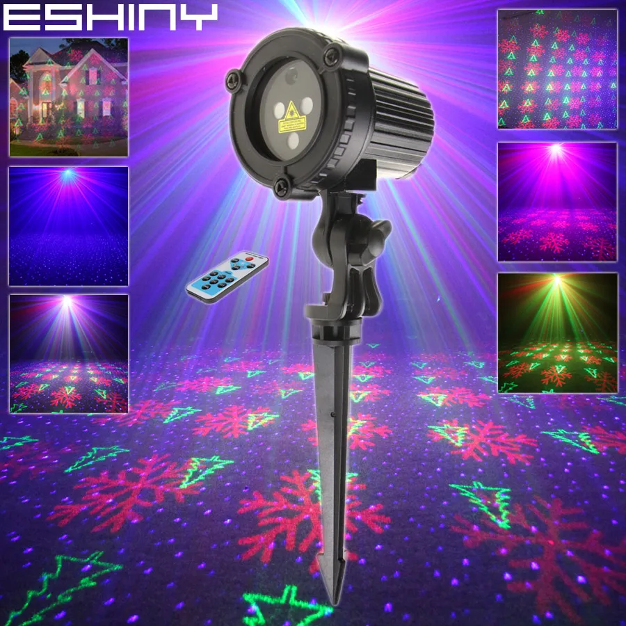 Outdoor WF RG/RGB Laser Static Stars Snowflake Projector Landscape ...