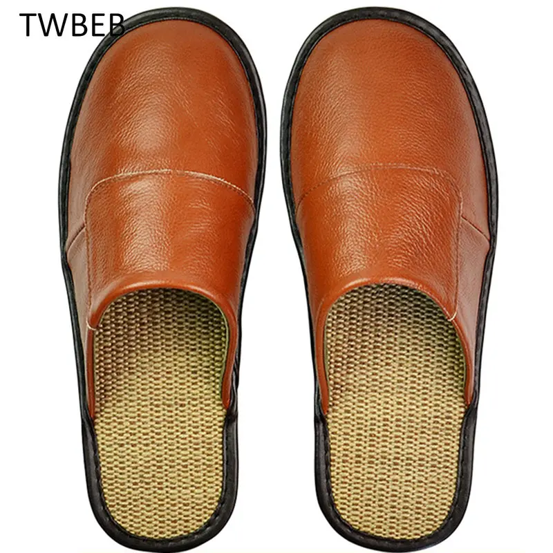 Leren-Linnen-Slippers-Huizen-In-Indoor-Slipper-Lente-Herfst-Mannen ...