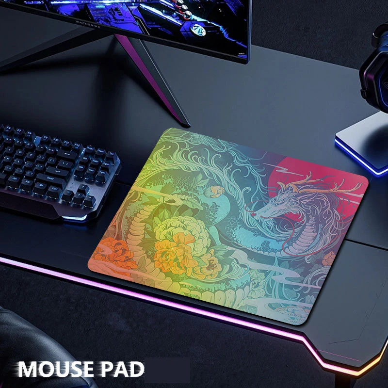 Rainbow Coated Mouse Pad Without Wrapping Edge National Tide Style ...