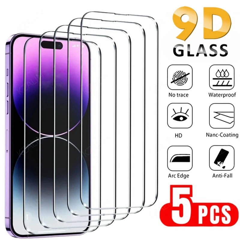 5PCS-Tempered-Glass-For-iPhone-15-Pro-Max-15Pro-HD-Anti-Scratch ...