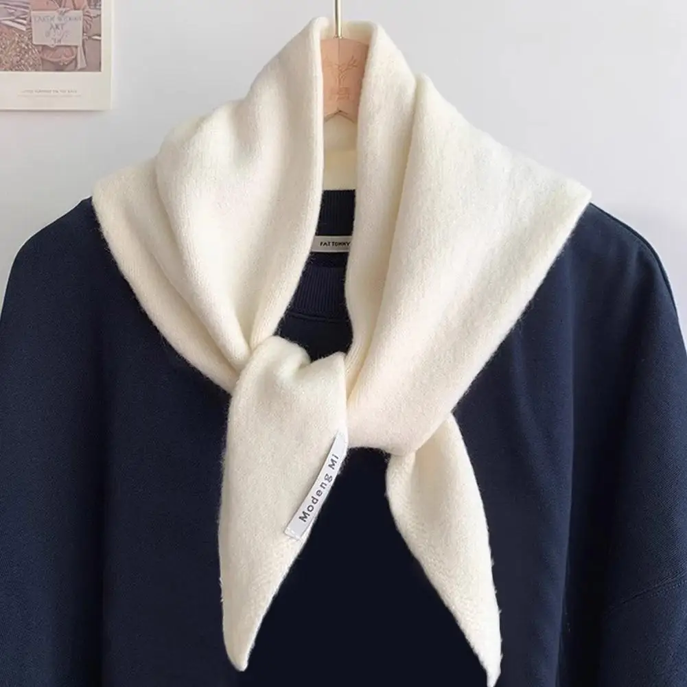 Solid Color Knitted Triangular Scarf Multi-functional Warm Headscarf ...