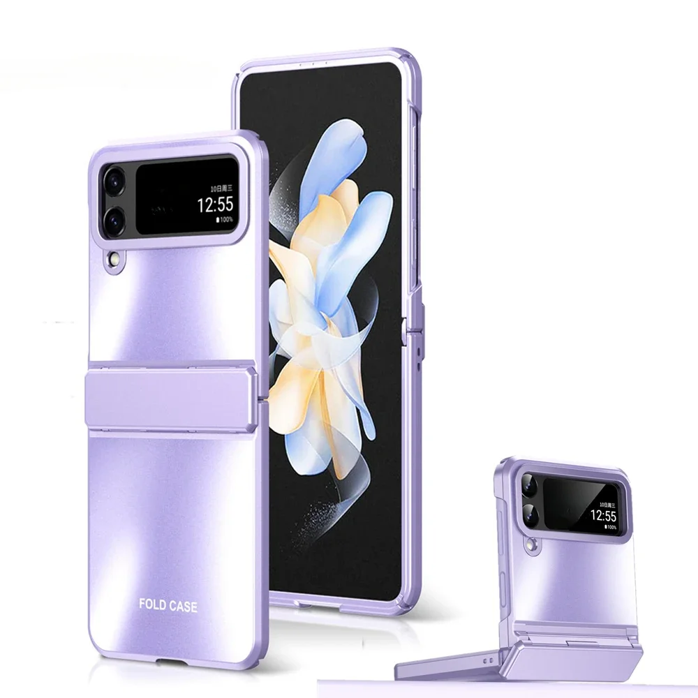 For-Samsung-Z-Flip-5-4-3-Phone-Case-Foldable-Screen-Electroplating-Flat ...