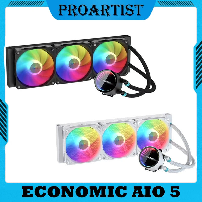 ProArtist 360 수냉식 라디에이터 PC 컴퓨터 케이스 팬, CPU 통합 수냉식 방열판, LGA 1200, 1700 ...