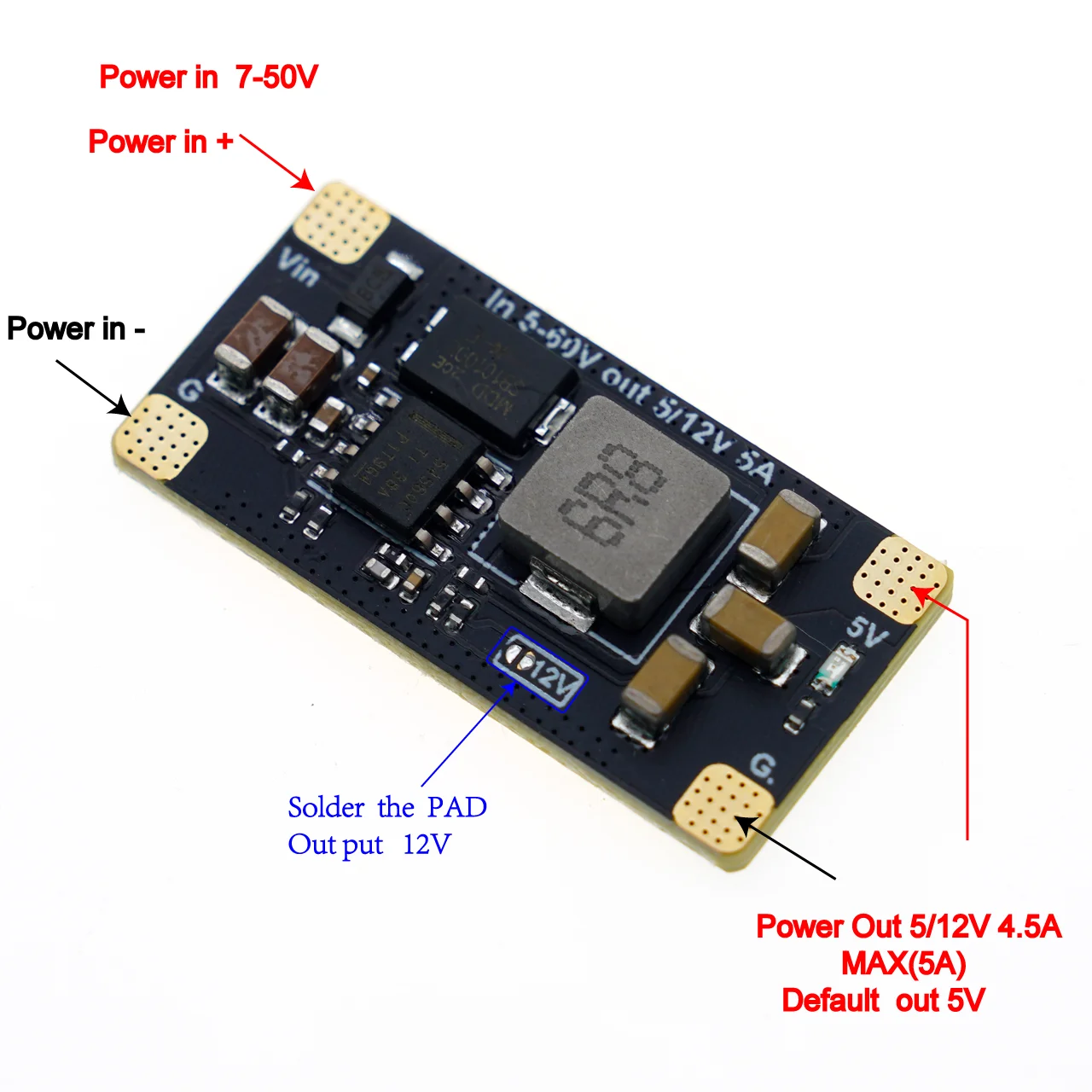 NeutronRC BEC 7-60V TO 5V 12V(5A)-ADJ Step-Down Regulator Module 30 ...