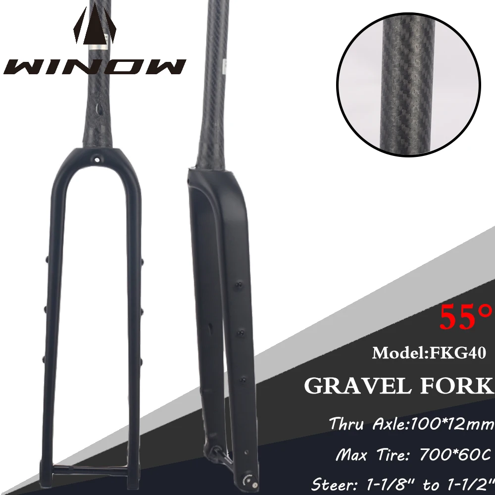 Winow-FKG40-New-Version-Carbon-Gravel-Fork-700-60C-100x12mm-Thru-Axle ...