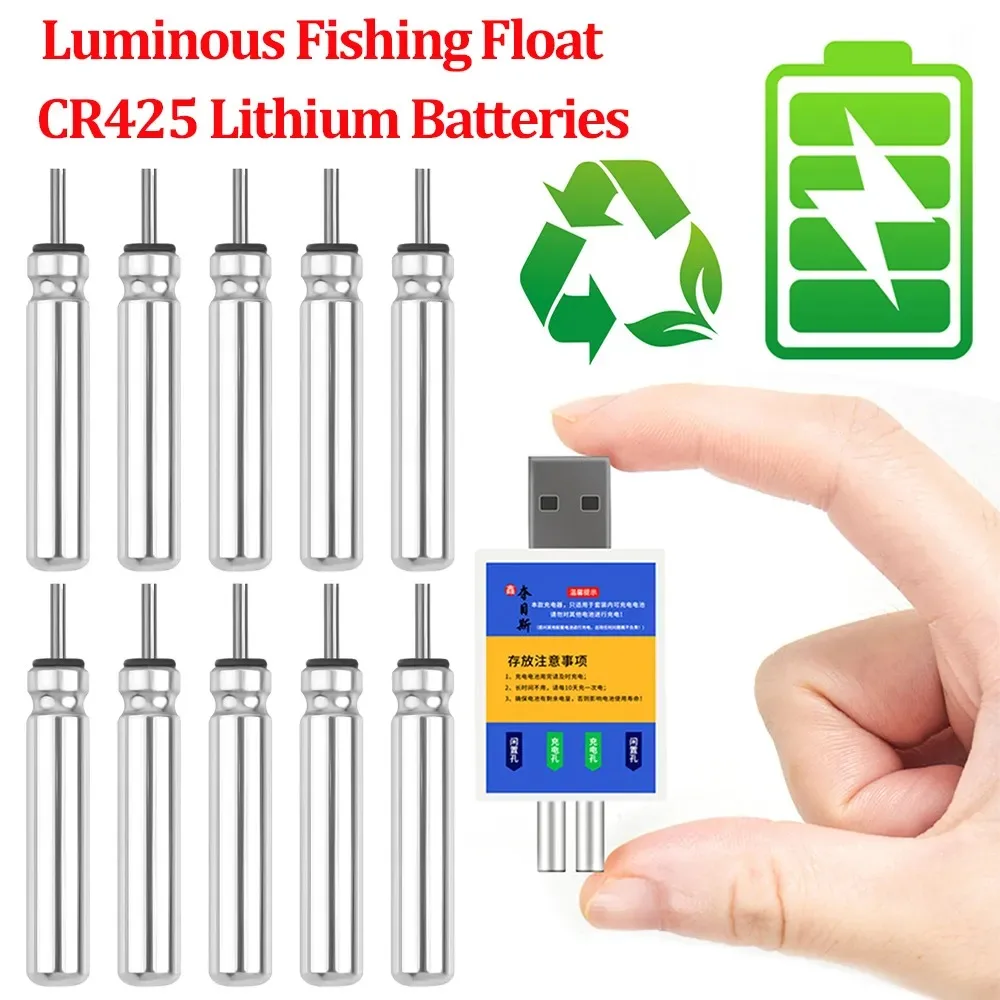 10-1pcs-Electronic-Floats-CR425-Lithium-Pin-Batteries-Luminous-Fishing ...
