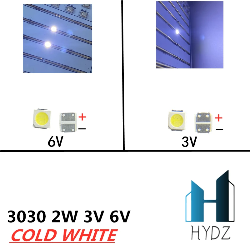 50-100pcs-3030-backlight-high-power-LED-dual-chip-3v-6V-JUFEI-AOT-cool ...