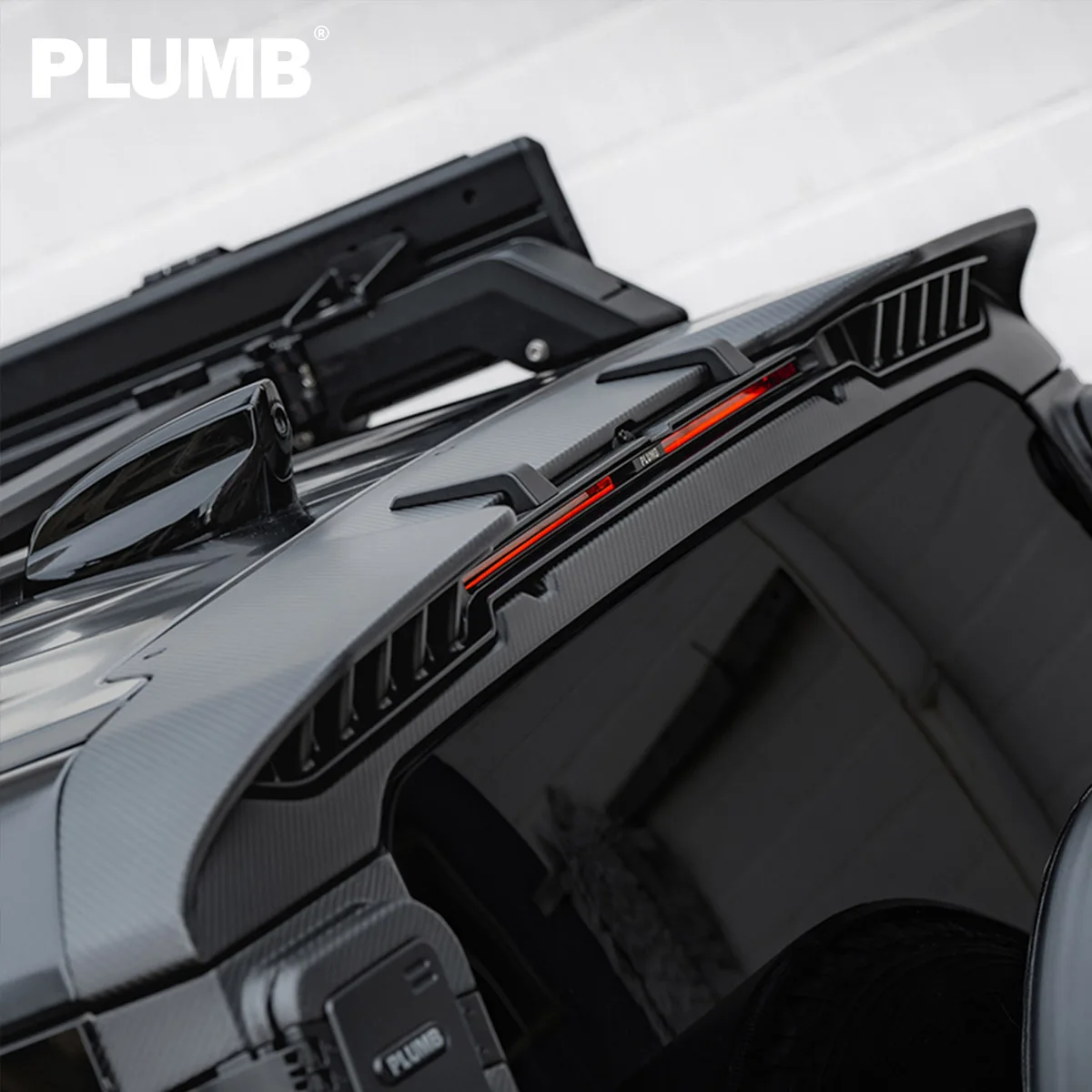 PLUMB Direct Fit Dry Carbon Fiber Roof Rear Wing Spoiler Extension Kit ...