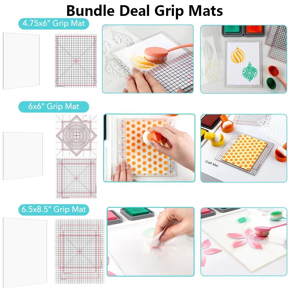 Bundle-Deal-4-75x6-6x6-6-5x8-5inch-Photopolymer-Grip-Mats-Fit-For-Stamp ...