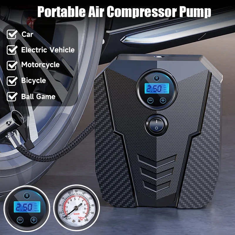 Pointer/Digital Portable Air Compressor Pump 12V Tire Inflator Car ...