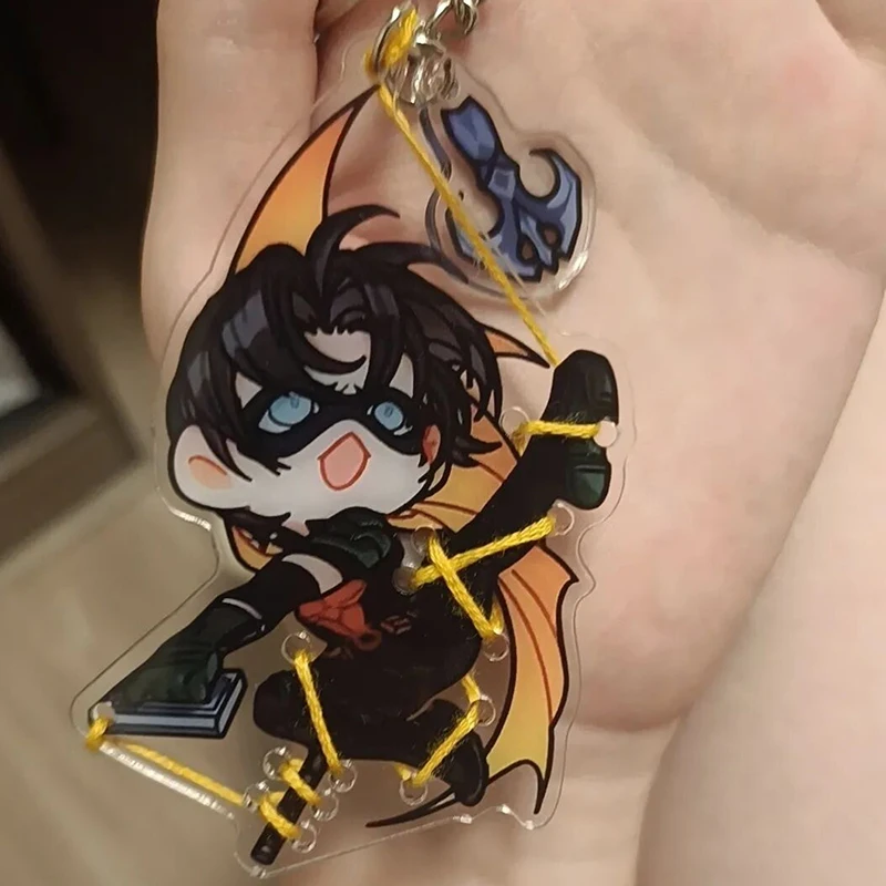 Anime Tim Drake Red Robin Cosplay Keychain Alloy Acrylic Adult Unisex ...
