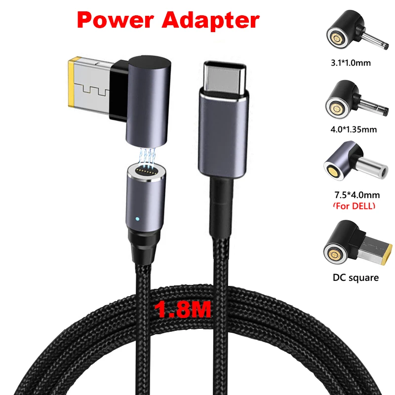 100W-PD-Magnetic-TO-DC-Laptop-Power-Charger-Supply-Adapter-Connector ...