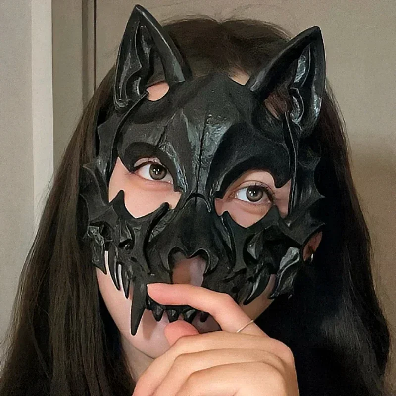 Varieties-of-Halloween-Half-Face-Mask-Anime-Dragon-God-Skeleton-Bone ...