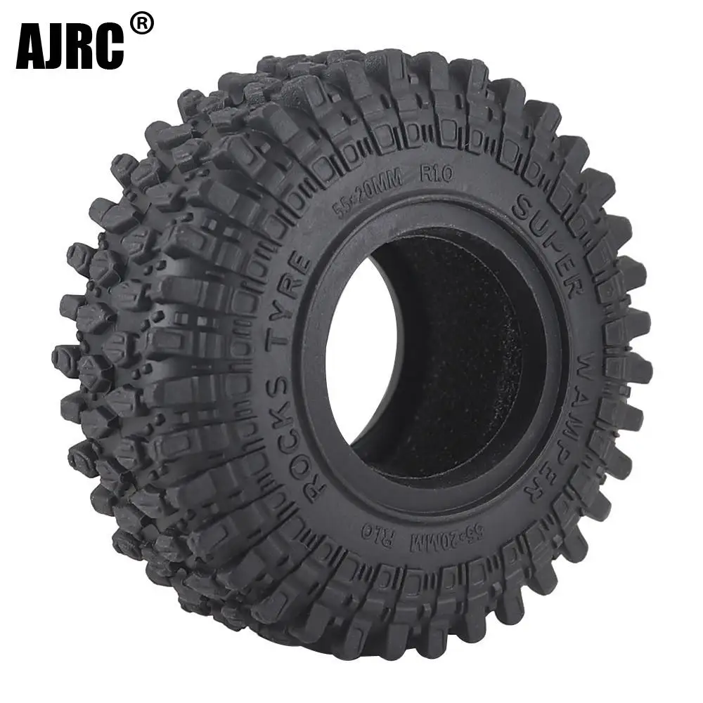 Ajrc 4pcs 1.0inch Soft Rubber Tires With Foam For Axial Scx24 1/24 1/18 ...