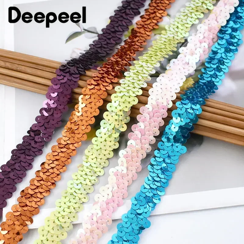 5-10-25Meters-20mm-Sequins-Lace-Trim-Strech-Elastic-Bands-for-Wedding ...