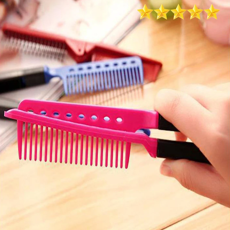 V-shaped-Straightener-Splint-Comb-Foldable-Hair-Styling-Comb-Natural ...