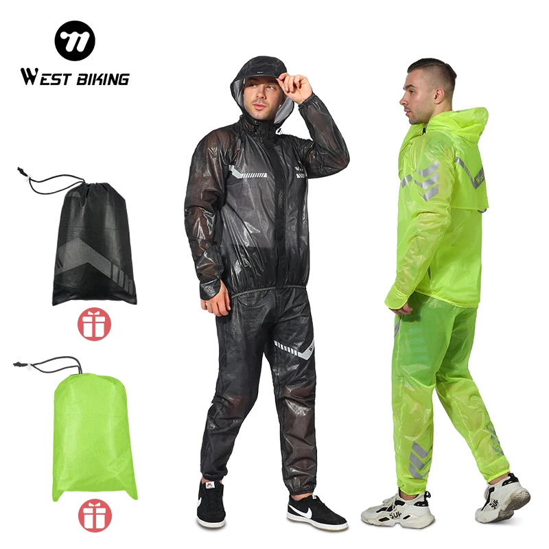 WEST BIKING Cycling Rain Jacket Pants Men Waterproof Bicycle Clothing ...